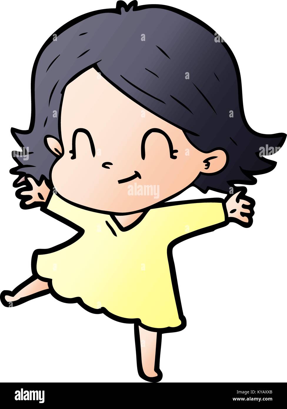 cartoon friendly girl Stock Vector Image & Art - Alamy