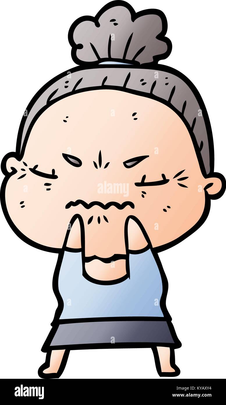 cartoon annoyed old lady Stock Vector Image & Art - Alamy