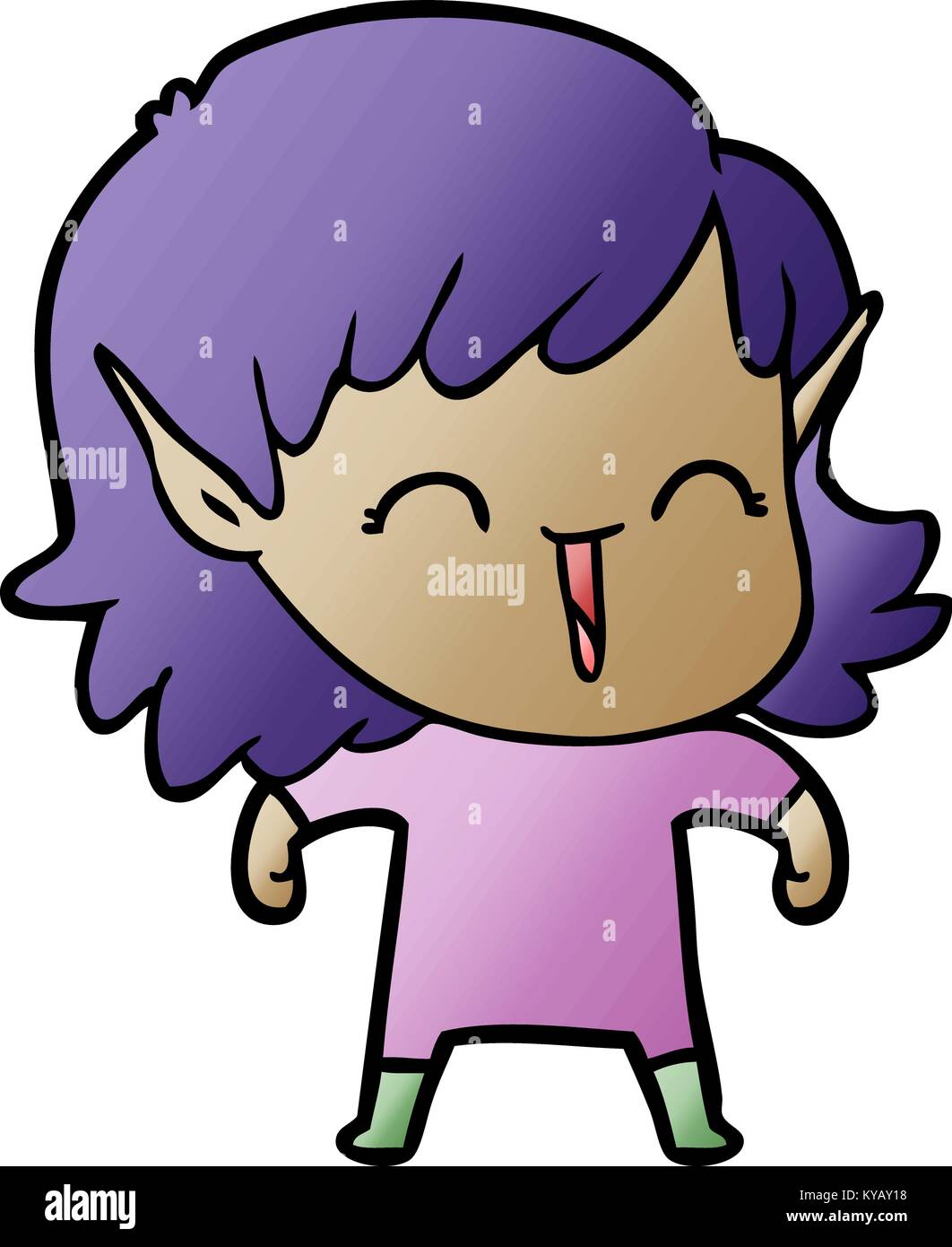 cartoon elf girl Stock Vector Image & Art - Alamy