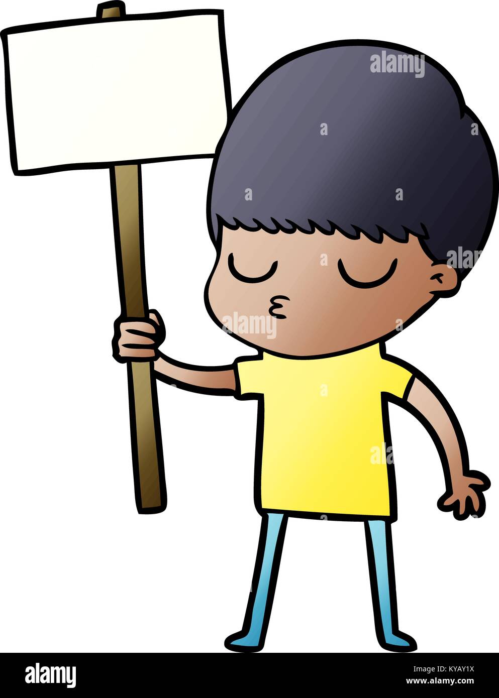 cartoon calm boy Stock Vector Image & Art - Alamy