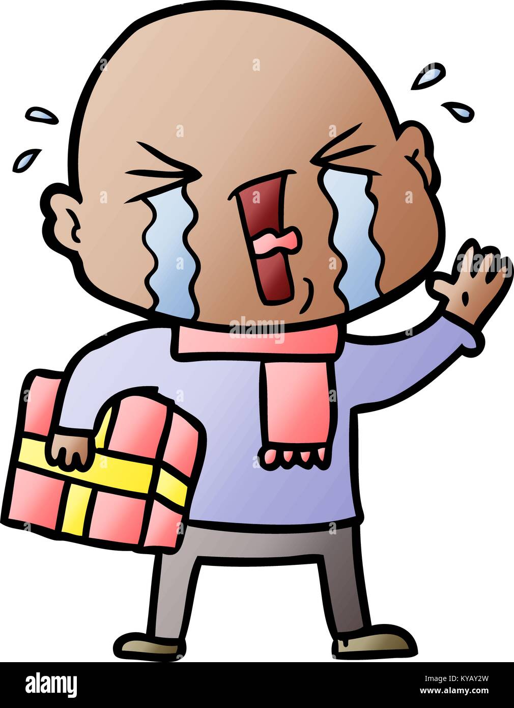 cartoon crying bald man Stock Vector Image & Art - Alamy