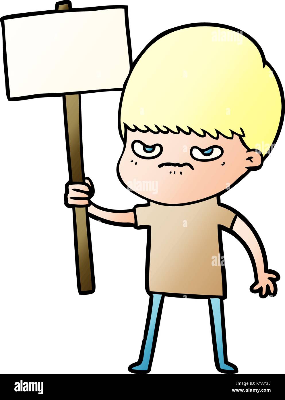 angry cartoon boy protesting Stock Vector Image & Art - Alamy