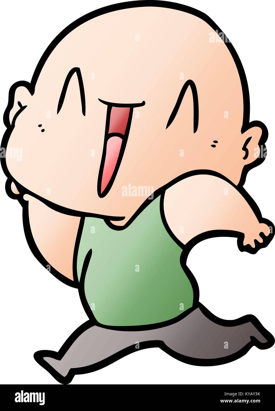 happy cartoon bald man Stock Vector Image & Art - Alamy