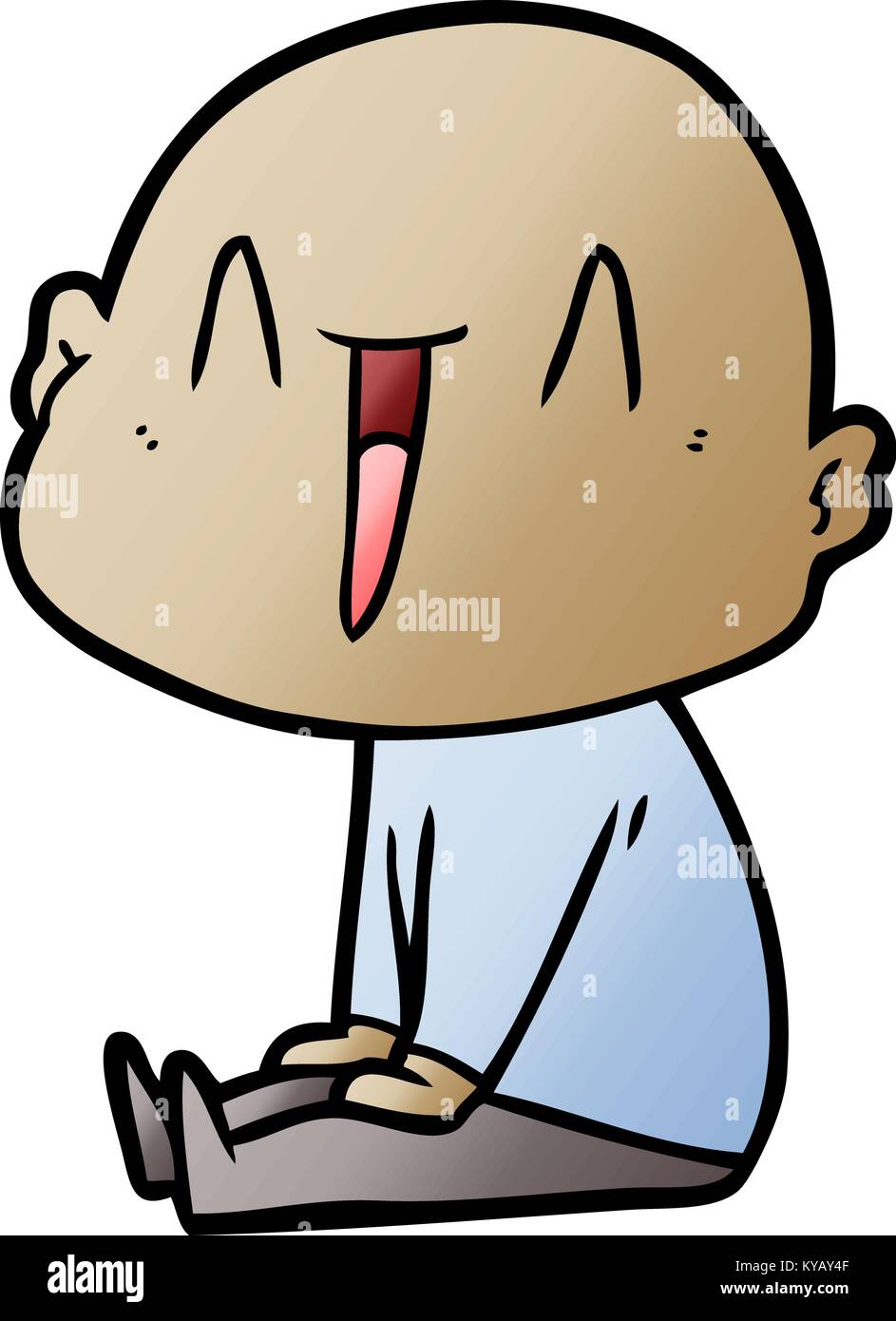 happy cartoon bald man Stock Vector Image & Art - Alamy