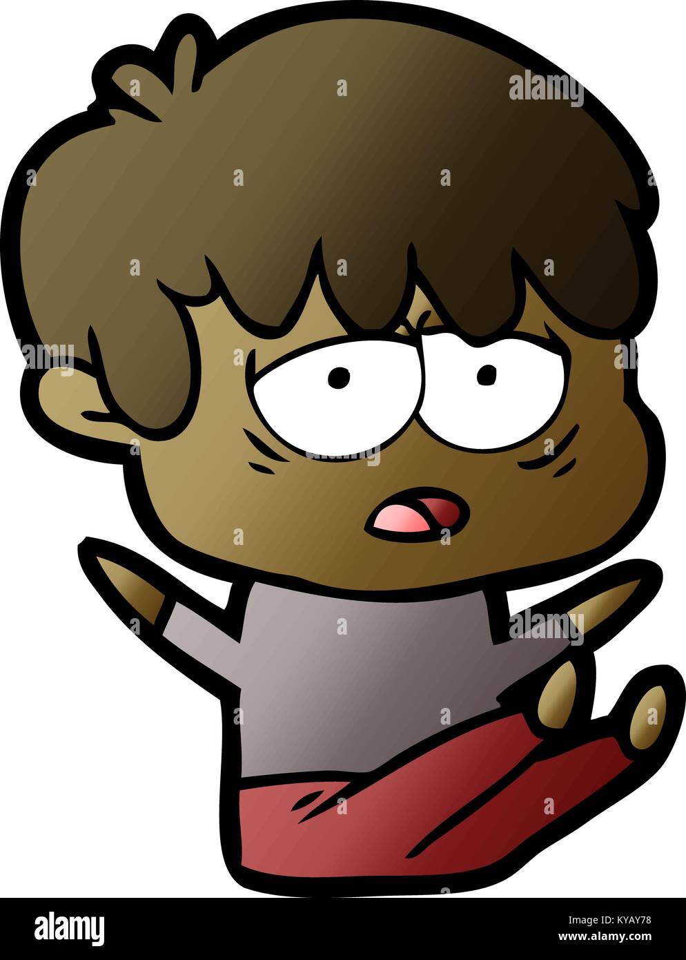 cartoon exhausted boy Stock Vector Image & Art - Alamy