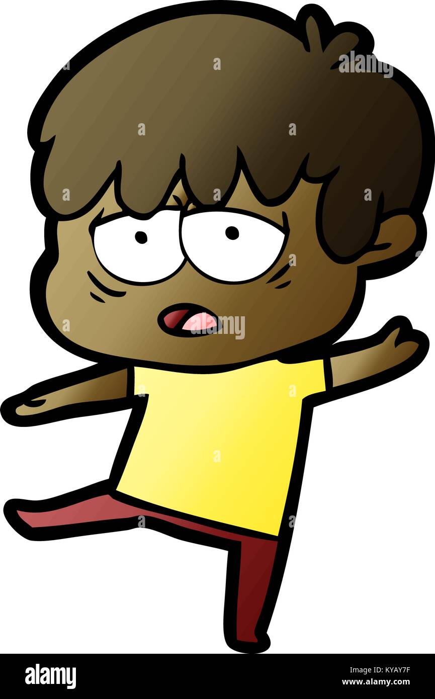 cartoon exhausted boy Stock Vector Image & Art - Alamy