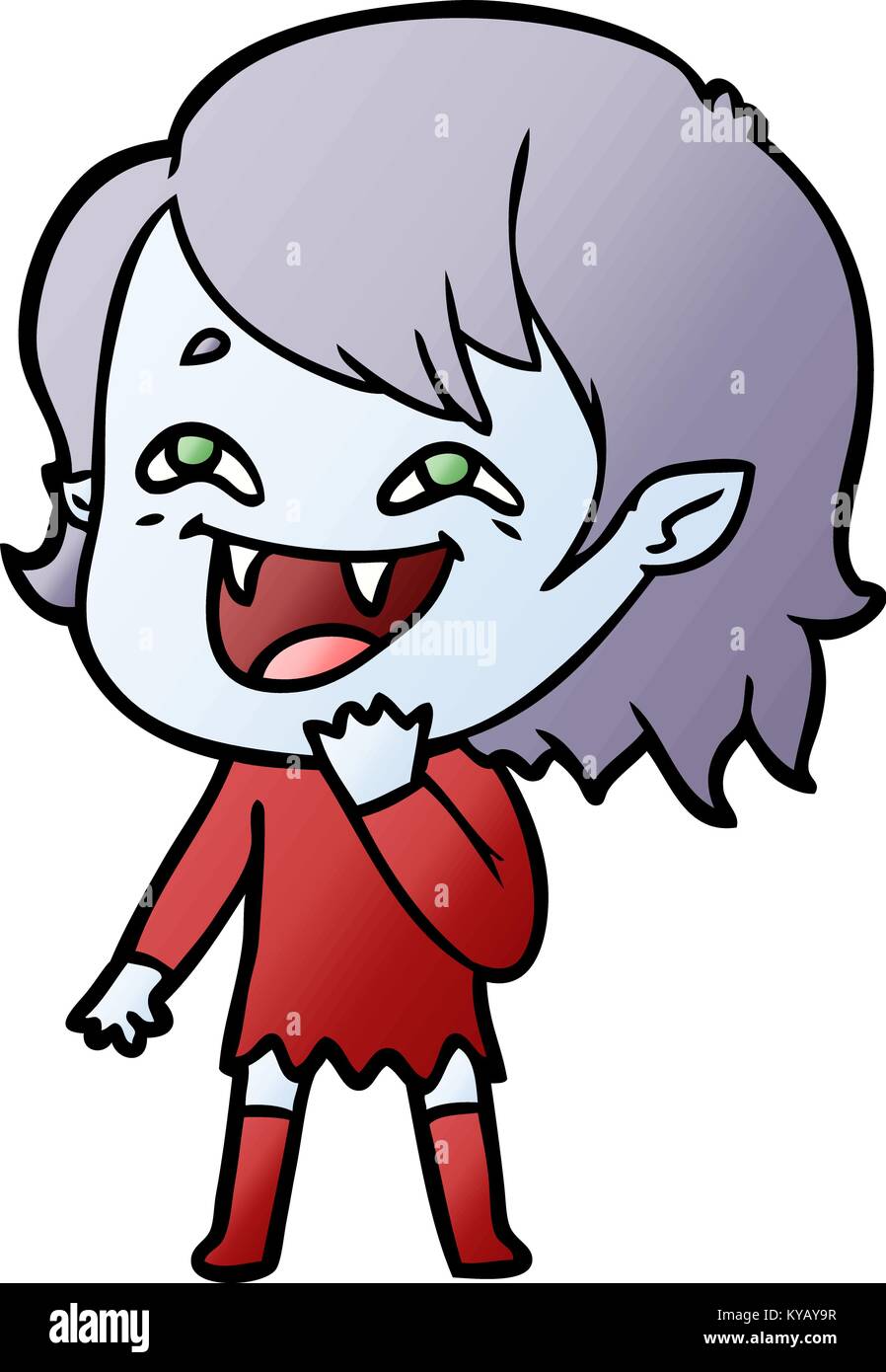 cartoon laughing vampire girl Stock Vector Image & Art - Alamy