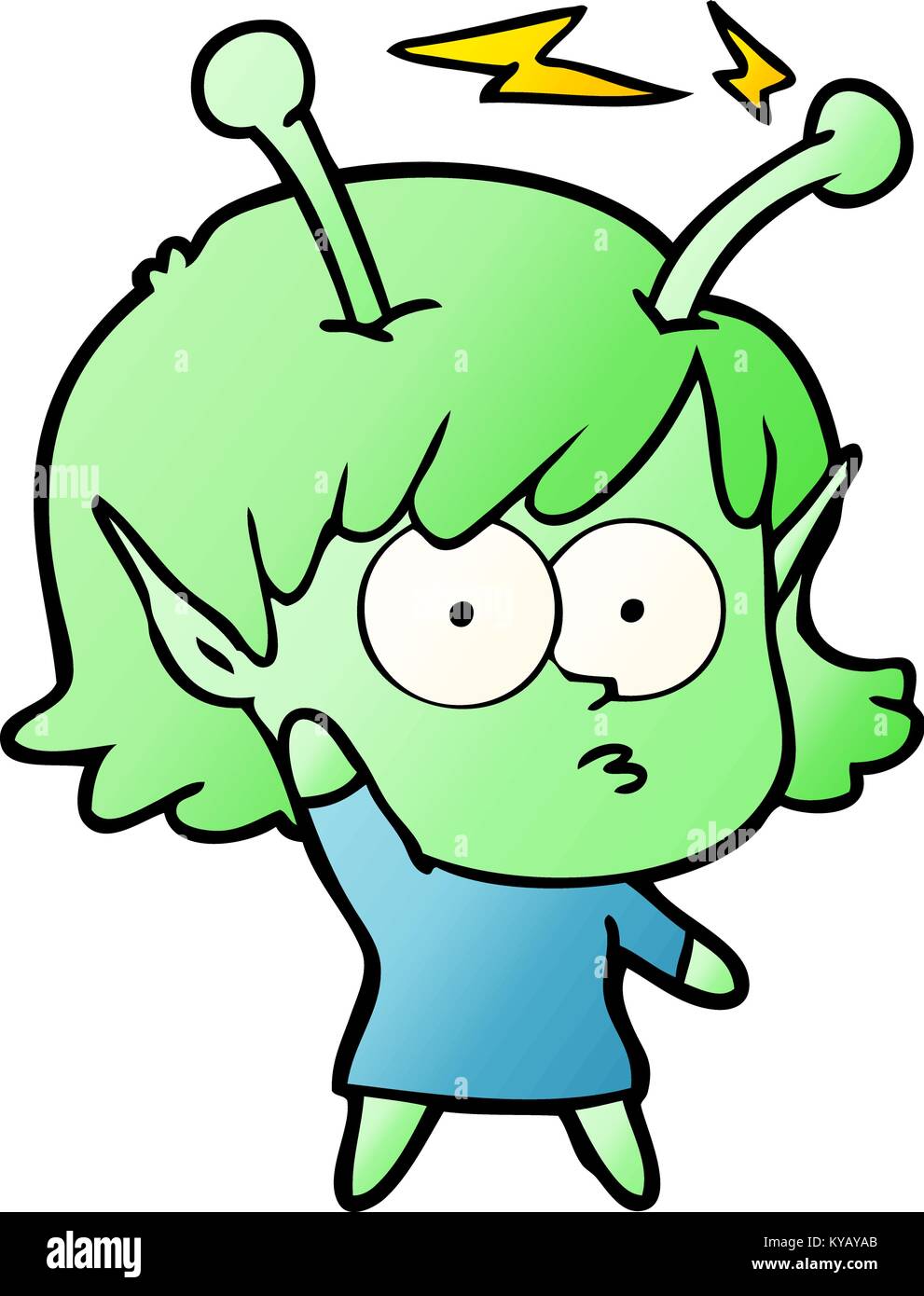 cartoon alien girl Stock Vector Image & Art - Alamy