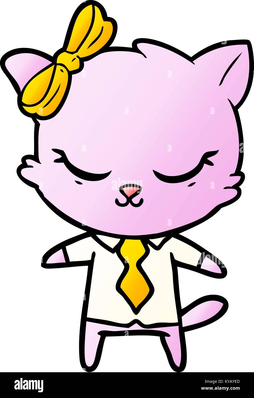 cute cartoon business cat with bow Stock Vector Image & Art - Alamy