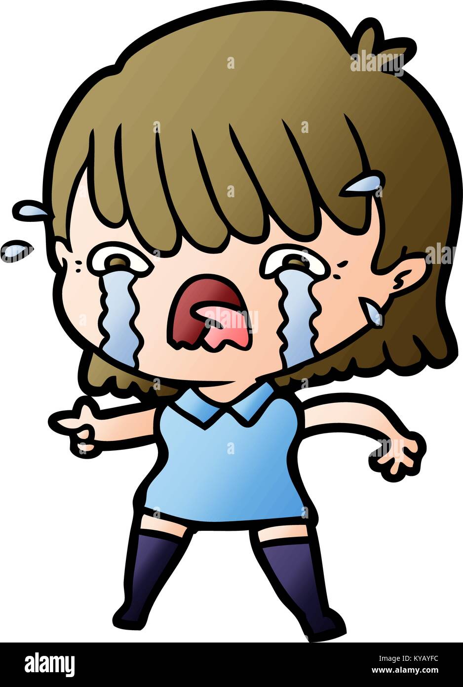 cartoon girl crying Stock Vector Image & Art - Alamy