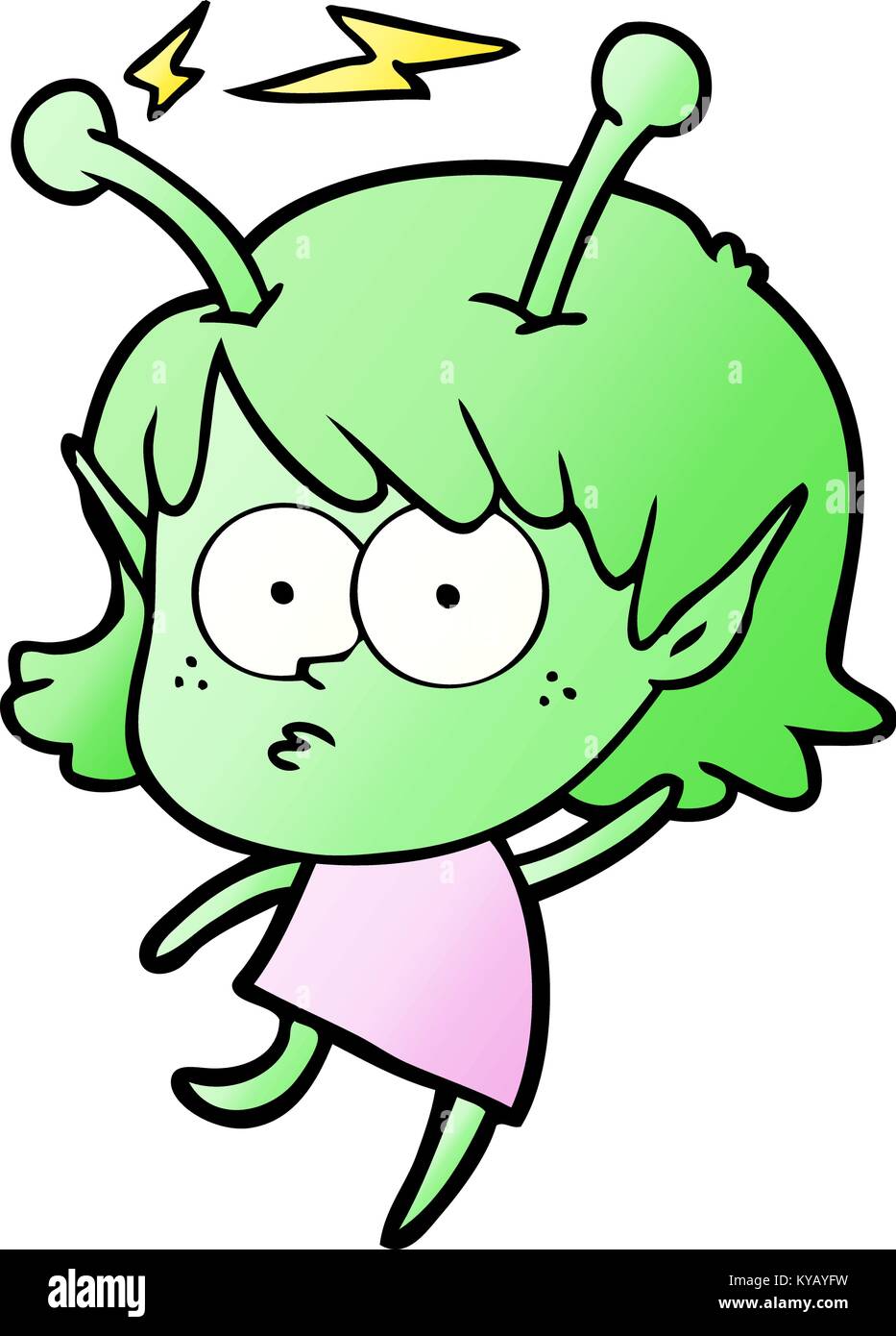 cartoon alien girl Stock Vector Image & Art - Alamy