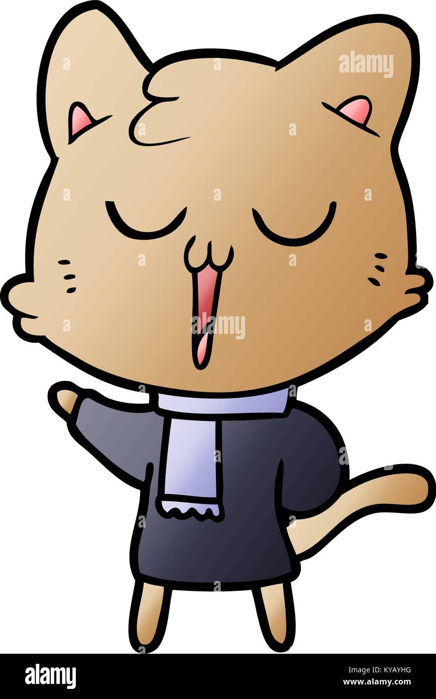 cartoon cat singing Stock Vector Image & Art - Alamy
