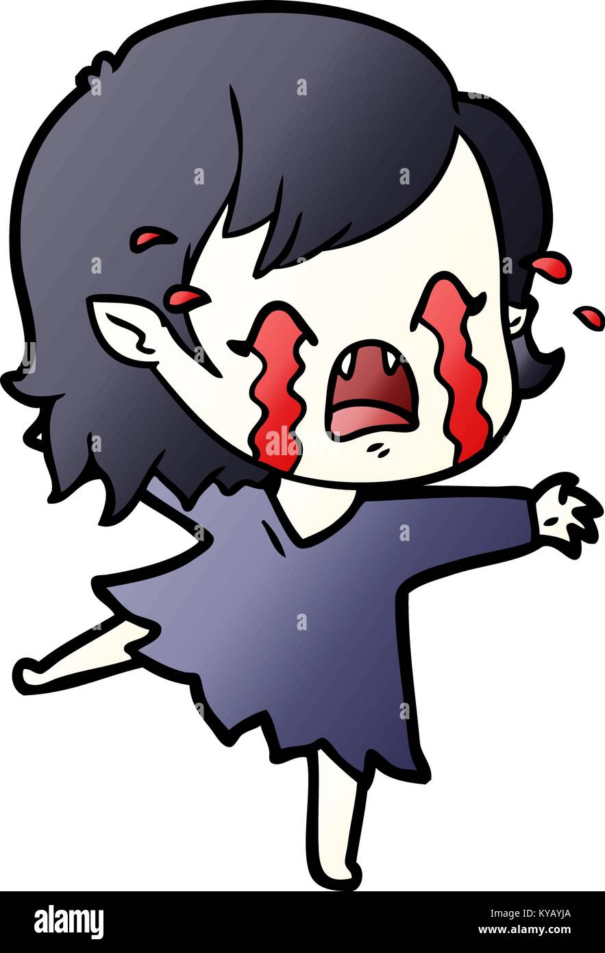 cartoon crying vampire girl Stock Vector Image & Art - Alamy