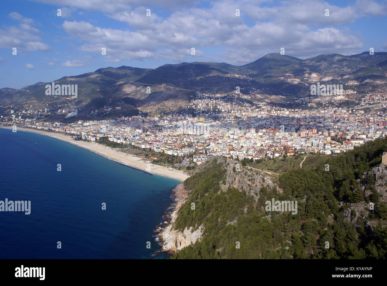 Sea, hill, beach in Alanya, Turkey Stock Photo - Alamy