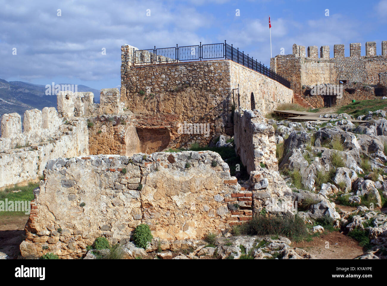 Fortress on the top of the hill in Alanya, Turkey Stock Photo - Alamy