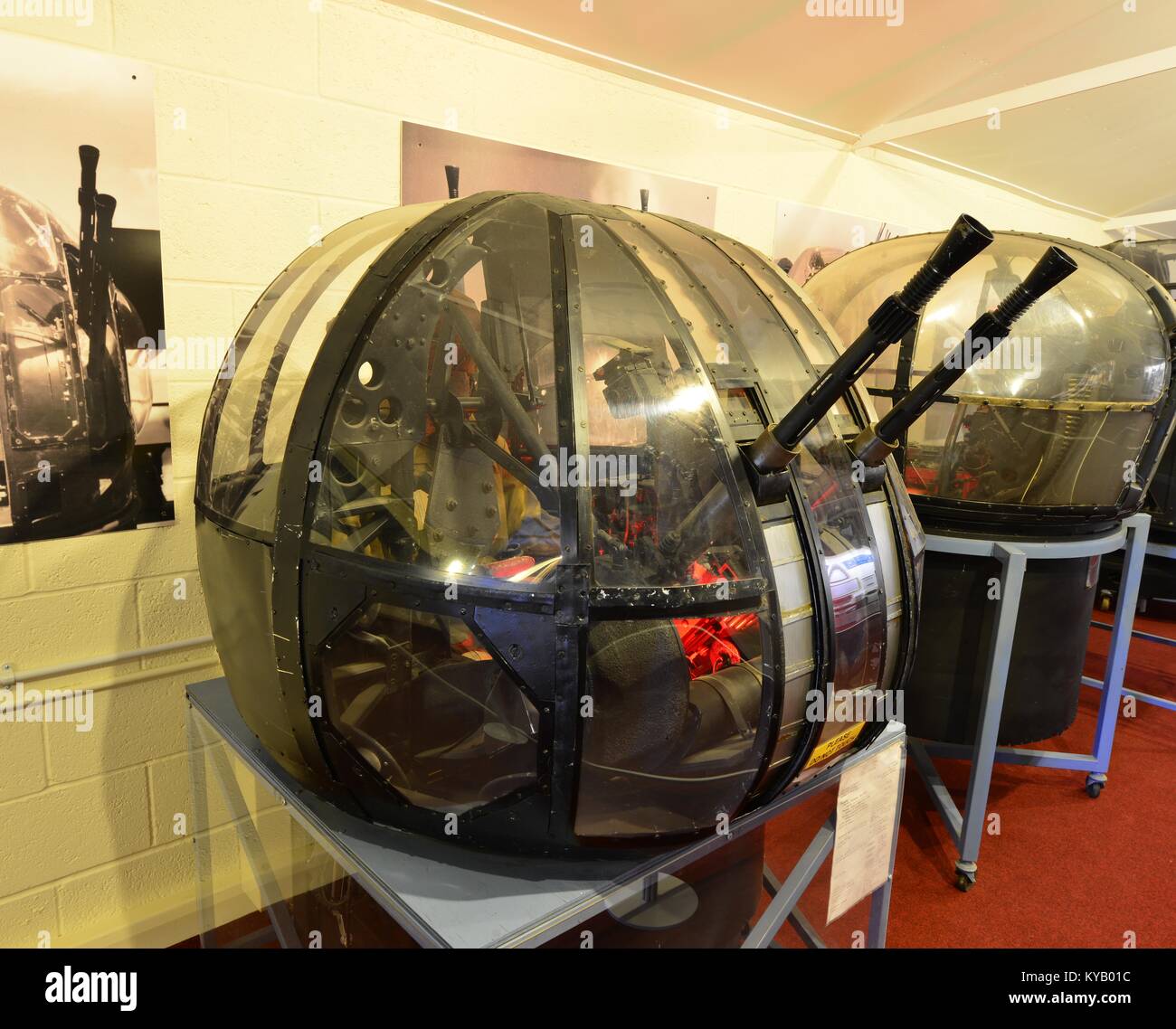 A Machine gun turret from a World War Two British Bomber Stock Photo ...