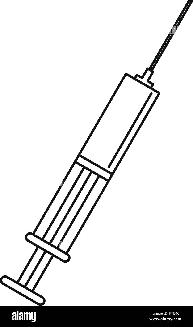 Syringe icon. Outline illustration of syringe vector icon for web Stock ...