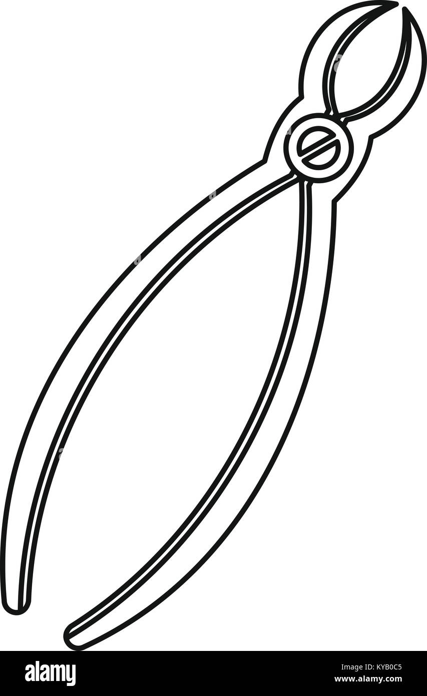 Steel tooth extraction instrument icon. Outline illustration of steel ...