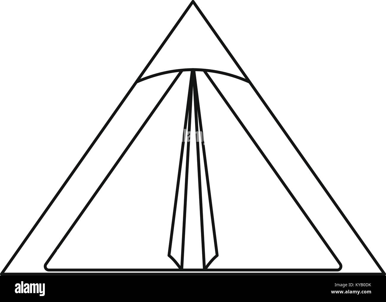 Triangle tent icon. Outline illustration of triangle tent vector icon ...