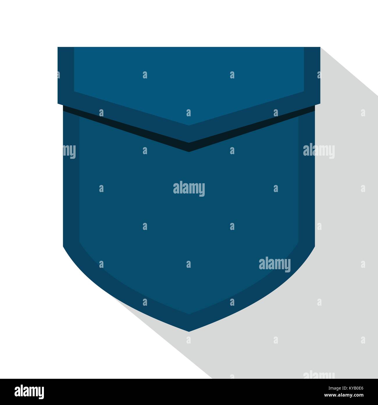 Blue pocket with valve icon. Flat illustration of blue pocket with ...