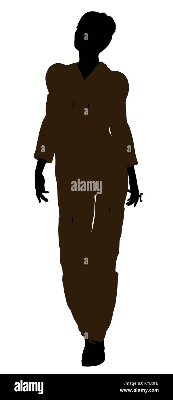 Female mechanic illustration silhouette on a white background Stock ...