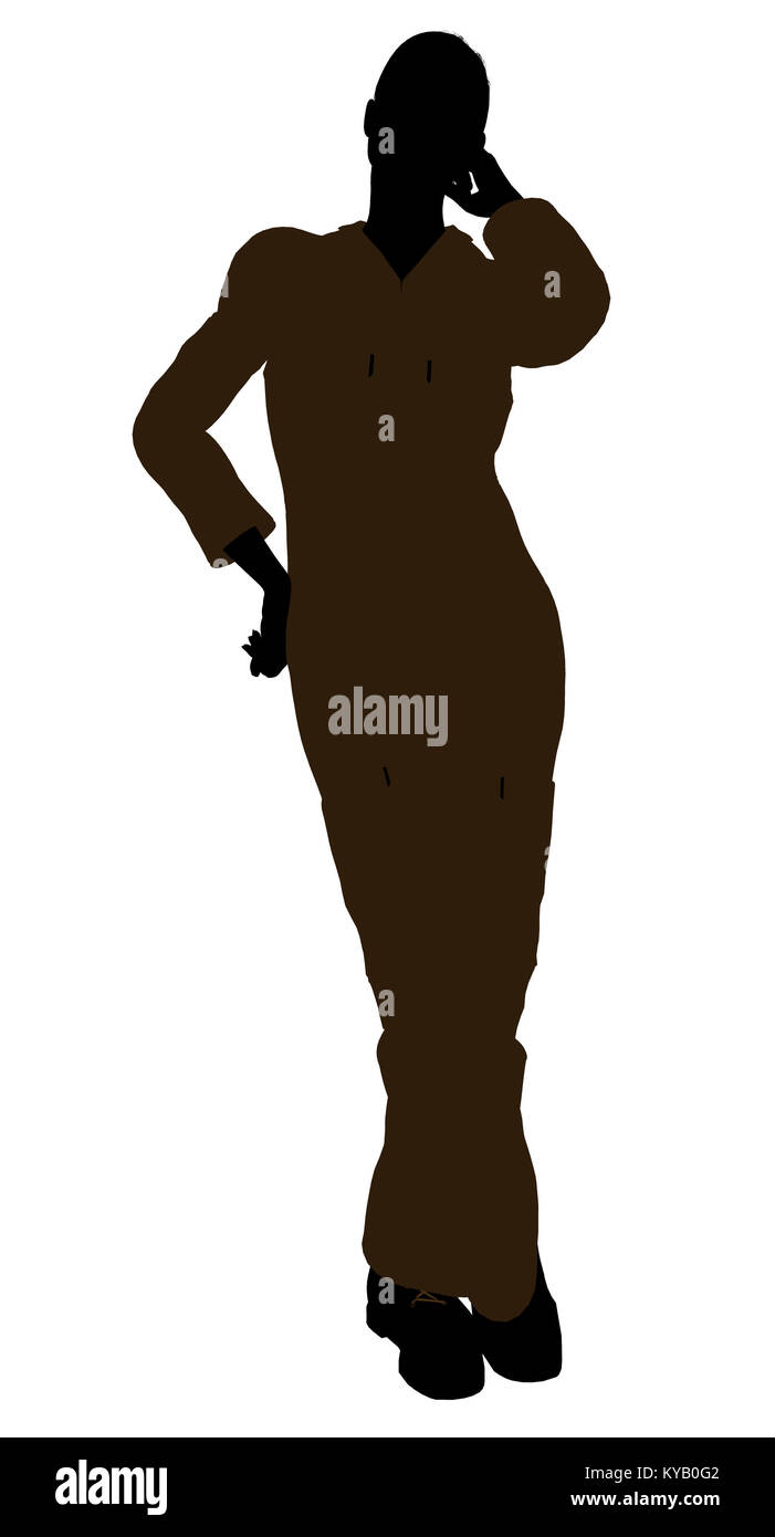 Female mechanic illustration silhouette on a white background Stock ...