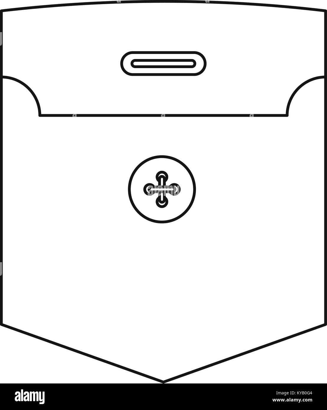 Shirt pocket icon. Outline illustration of shirt pocket vector icon for ...