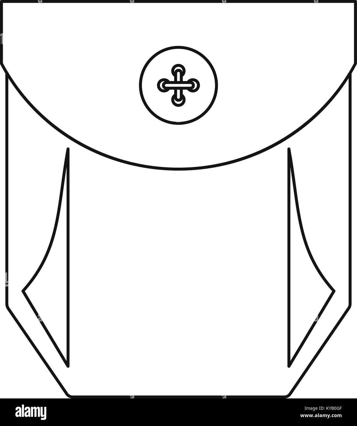 Pocket with valve icon. Outline illustration of pocket with valve ...