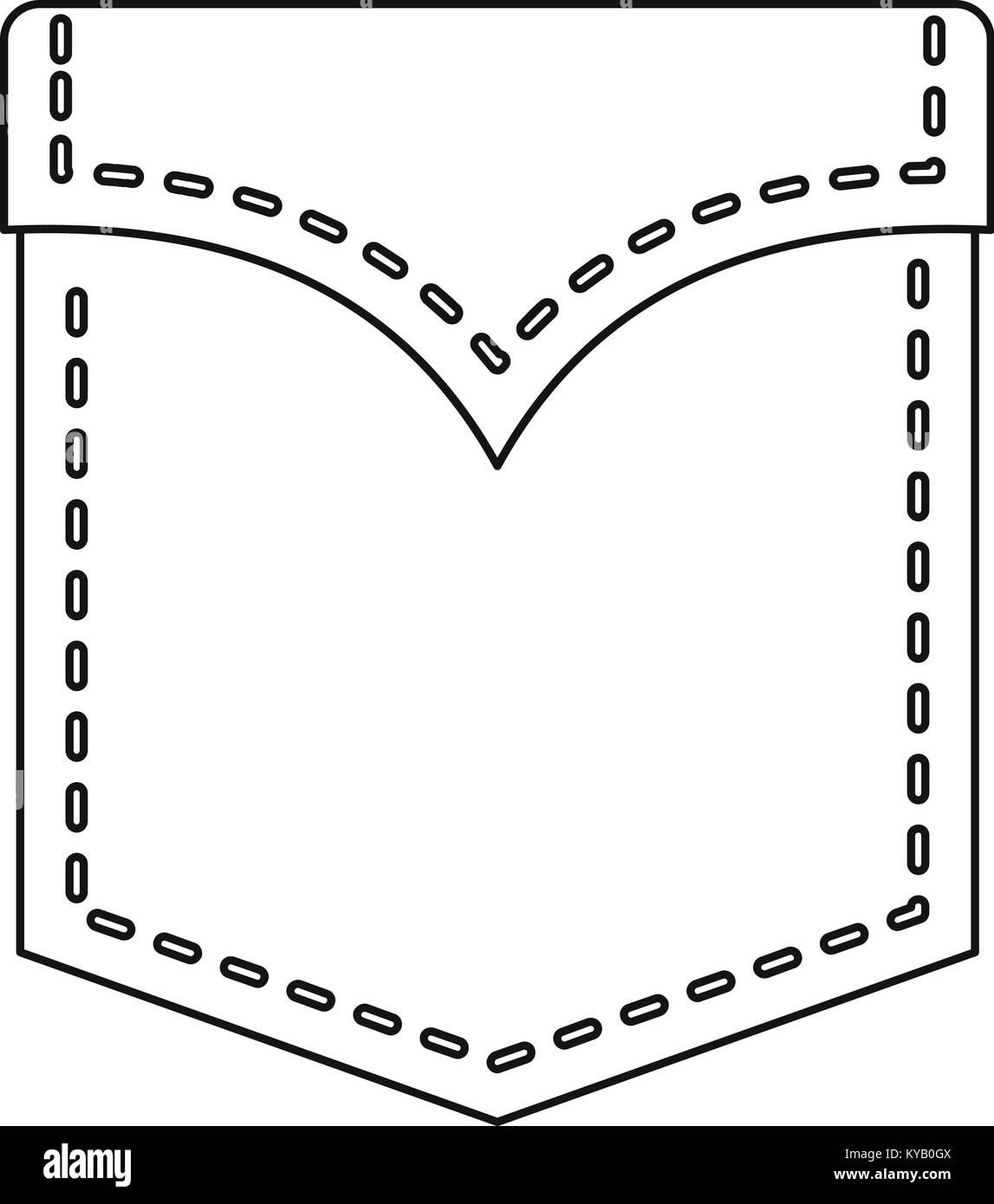 Abstract pocket icon. Outline illustration of abstract pocket vector ...