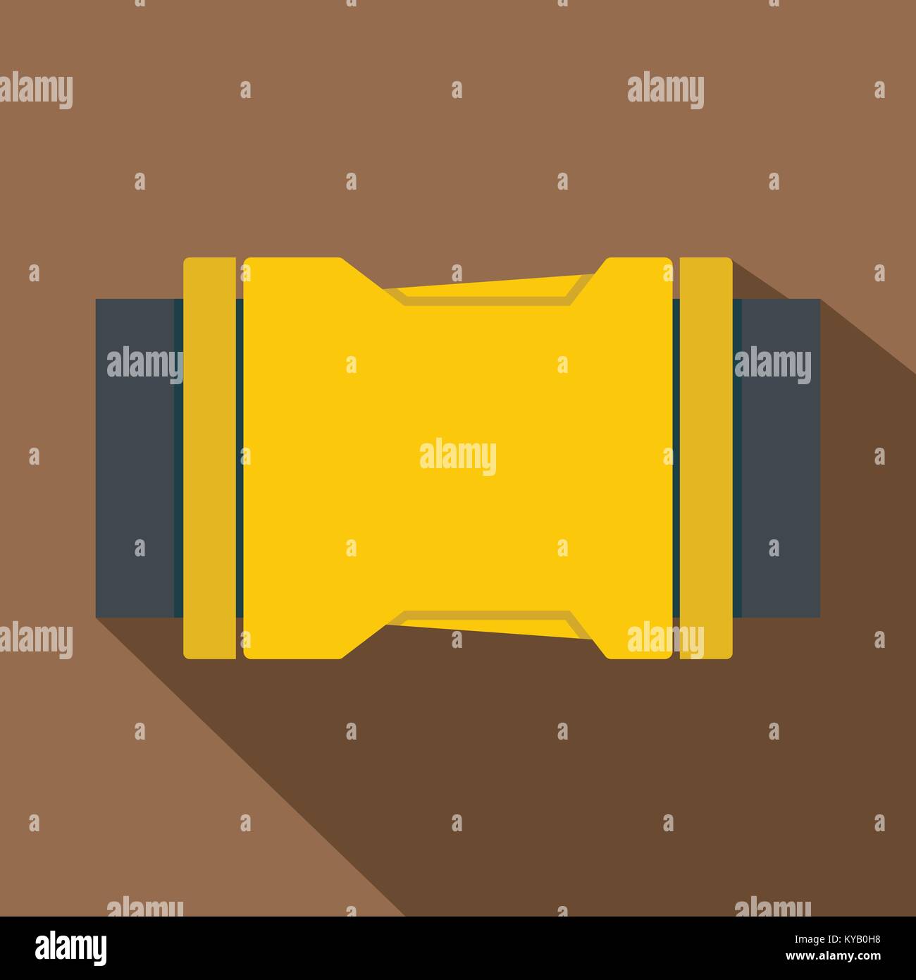 Yellow Side release buckle icon. Flat illustration of yellow side ...