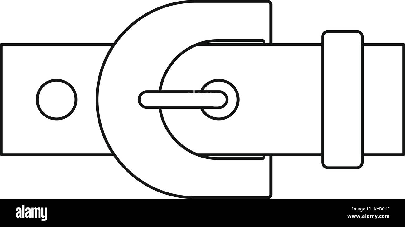 Belt with buckle icon. Outline illustration of belt with buckle vector ...