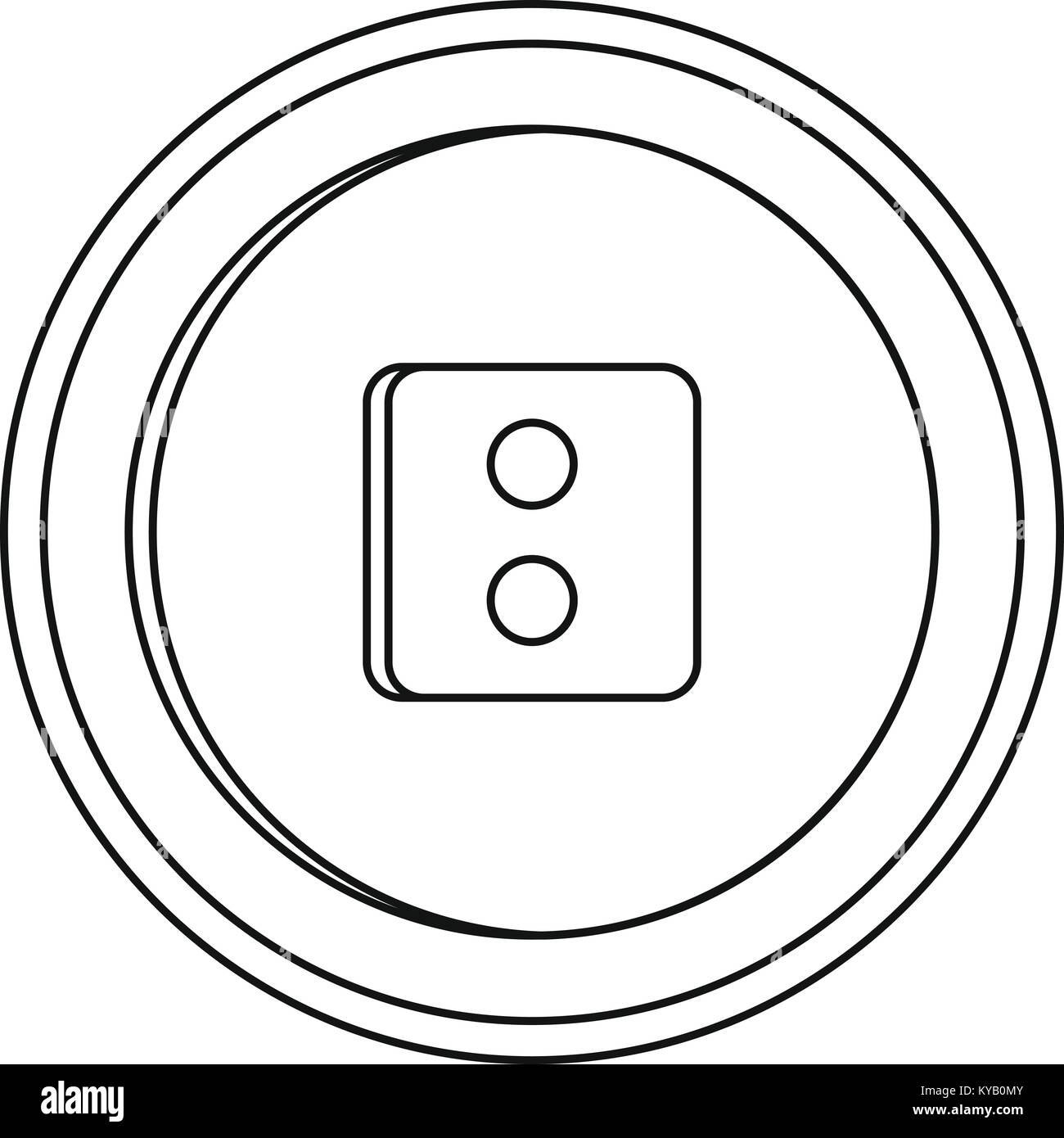 Round button icon. Outline illustration of round button vector icon for ...