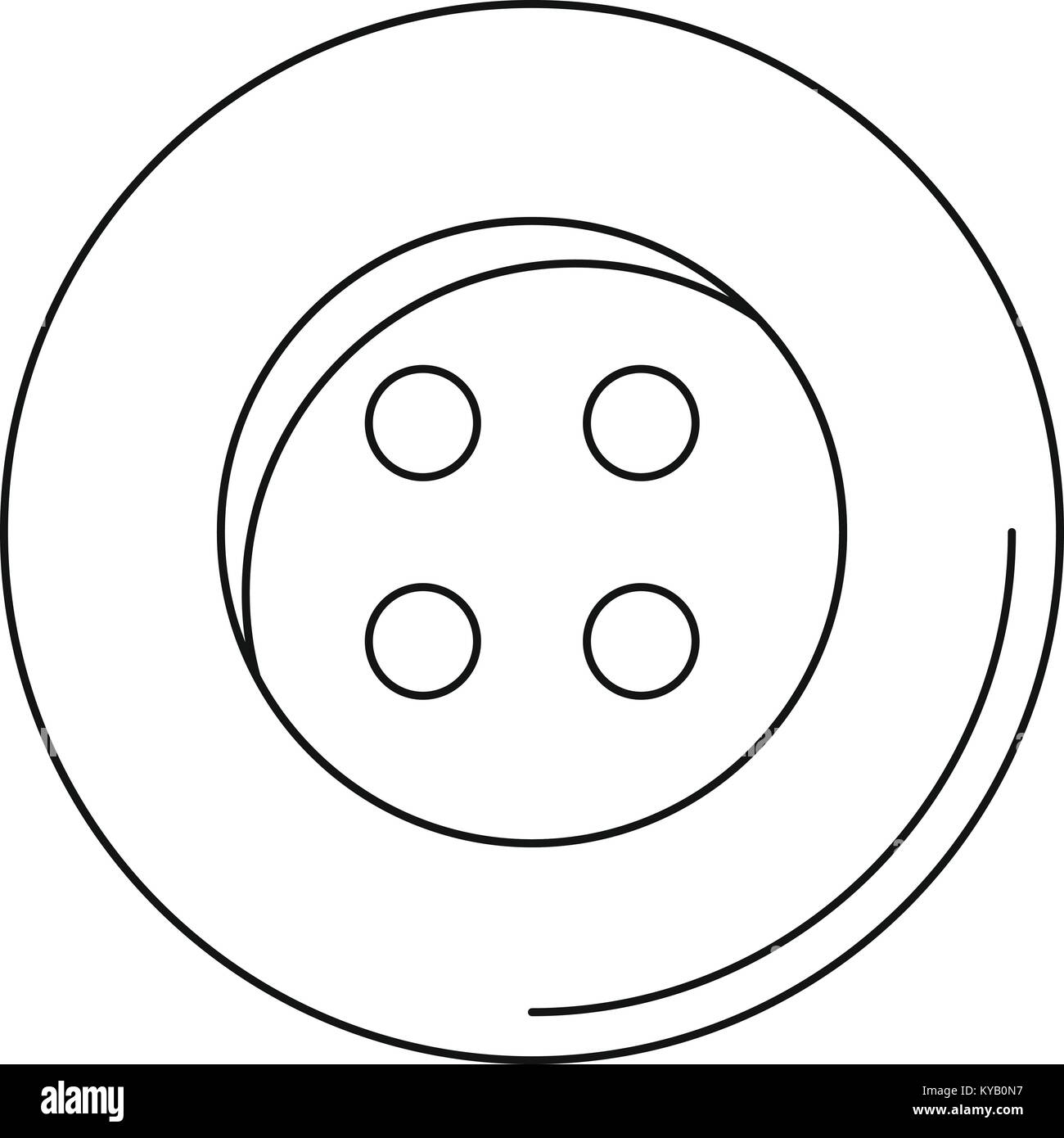 Plastic button icon. Outline illustration of plastic button vector icon ...