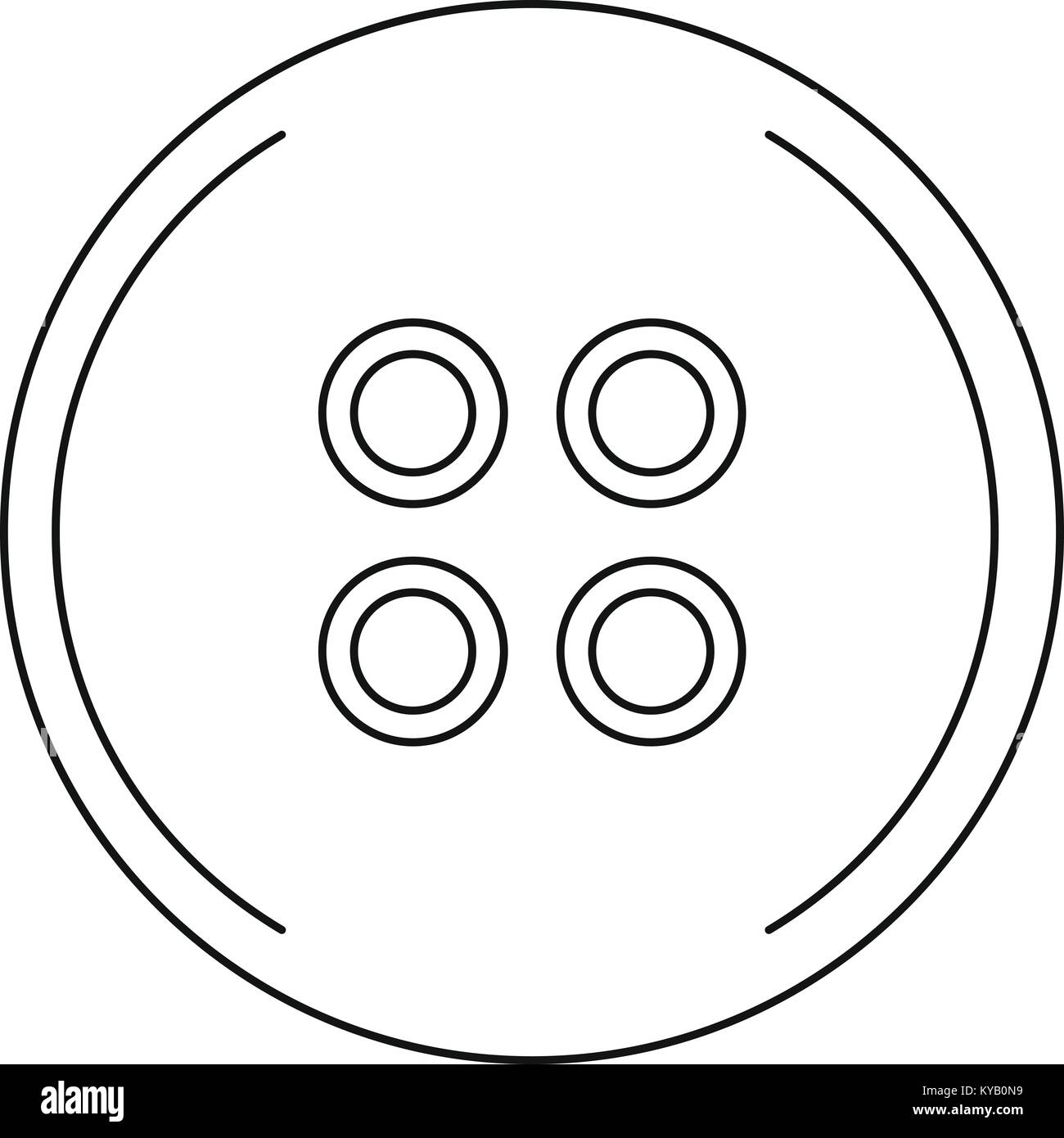 Button for sewing icon. Outline illustration of button for sewing ...