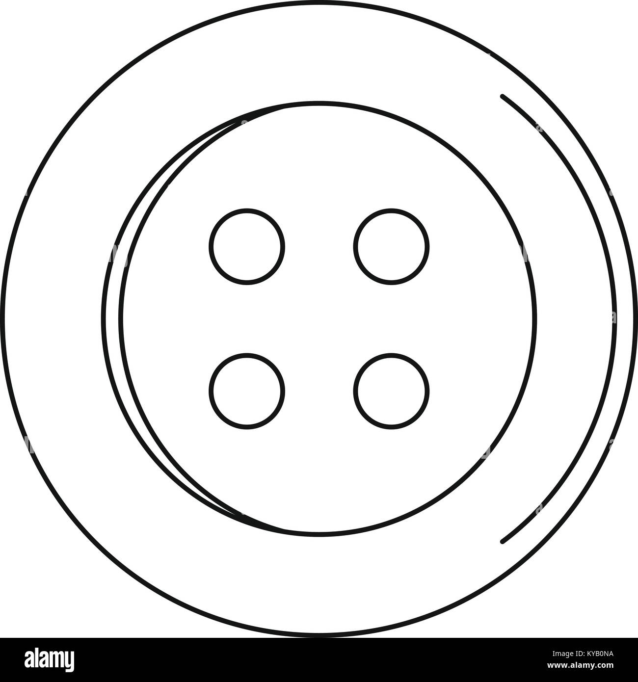 Sewing button icon. Outline illustration of sewing button vector icon ...