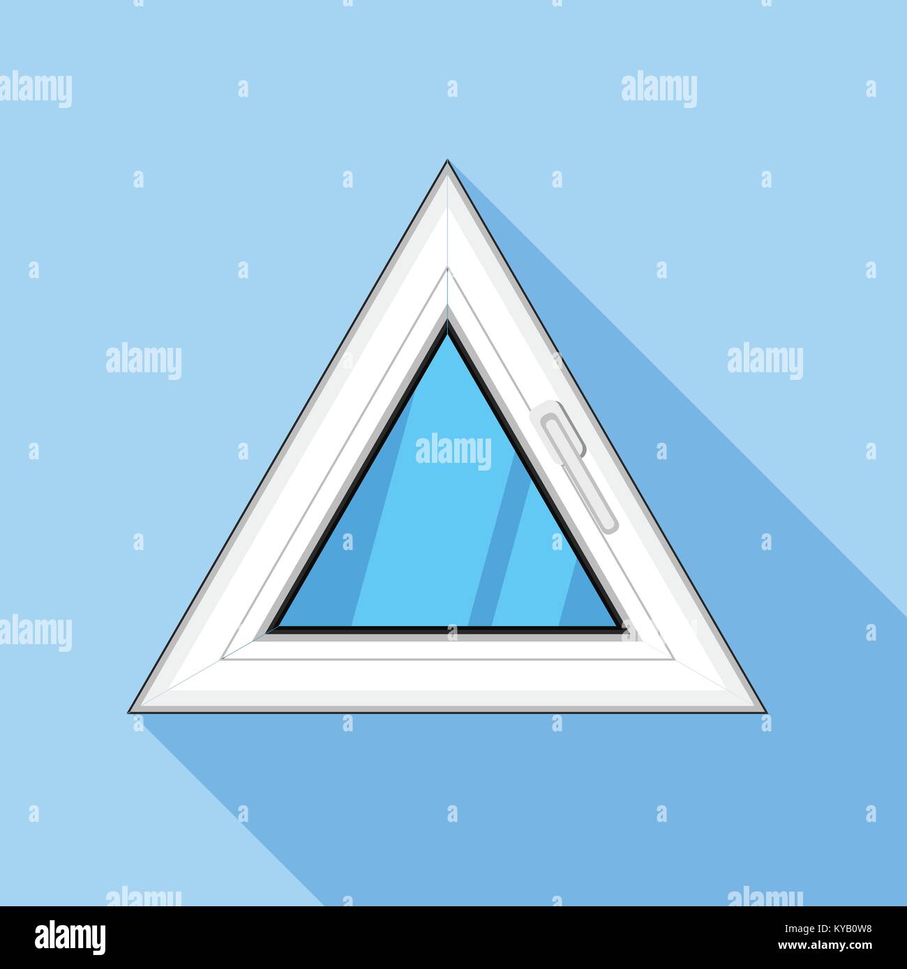 Triangular window icon. Flat illustration of triangular window vector ...