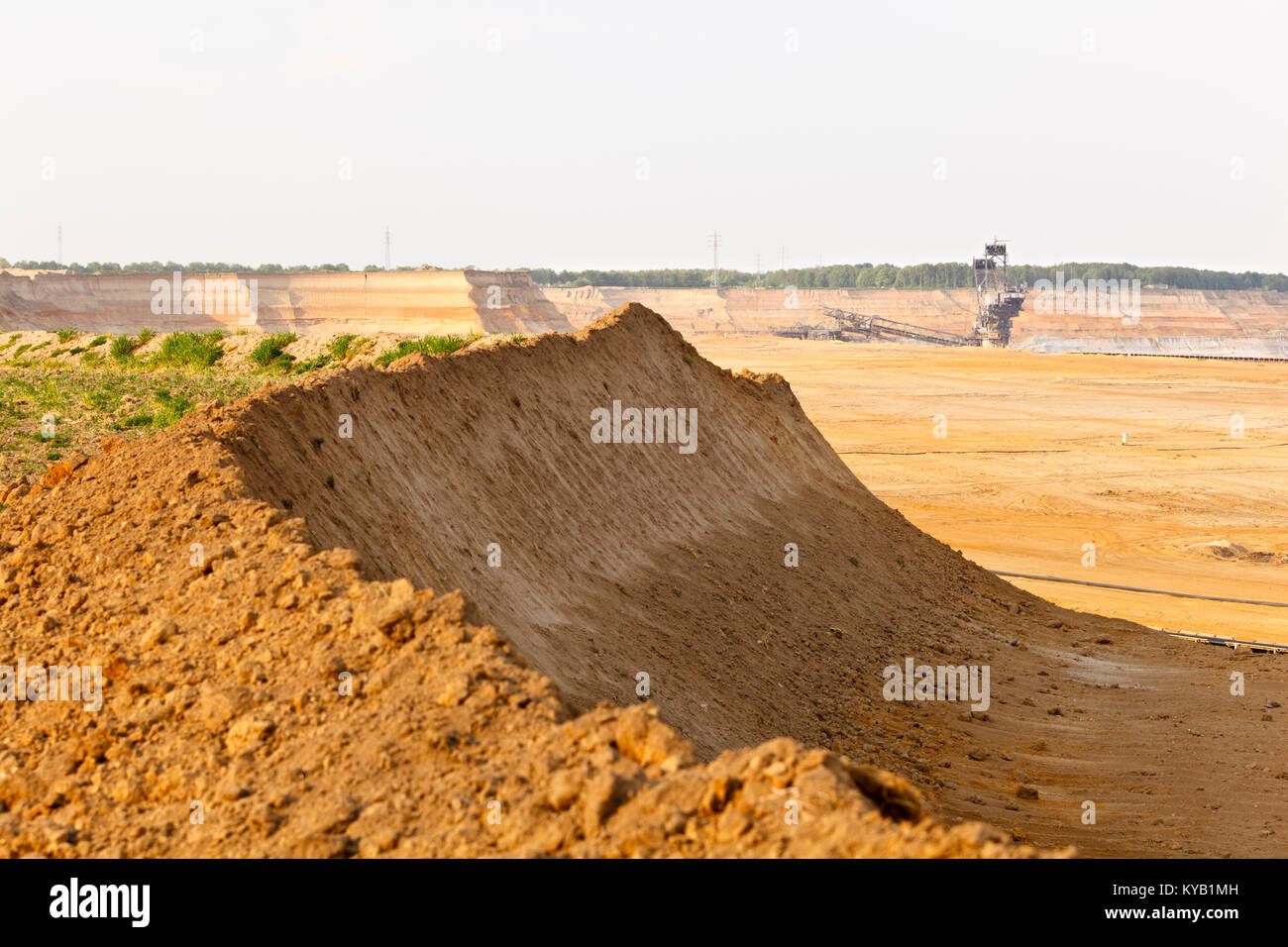 Border of a lignite surface mine with a giant bucket-wheel excavator ...