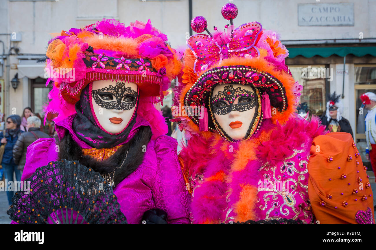 Carnival masks in Venice. The Carnival of Venice is a annual festival ...
