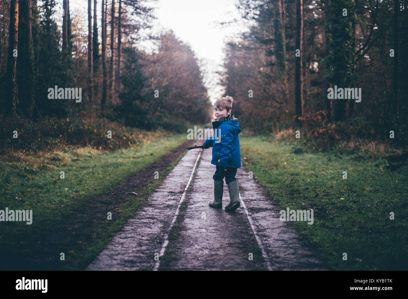Sunday 14 January 2018 Pictured: Young 4 or 5 year old boy walking ...