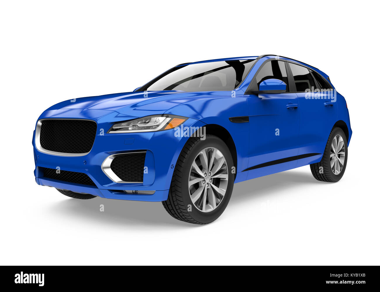 Blue SUV Car Isolated Stock Photo - Alamy