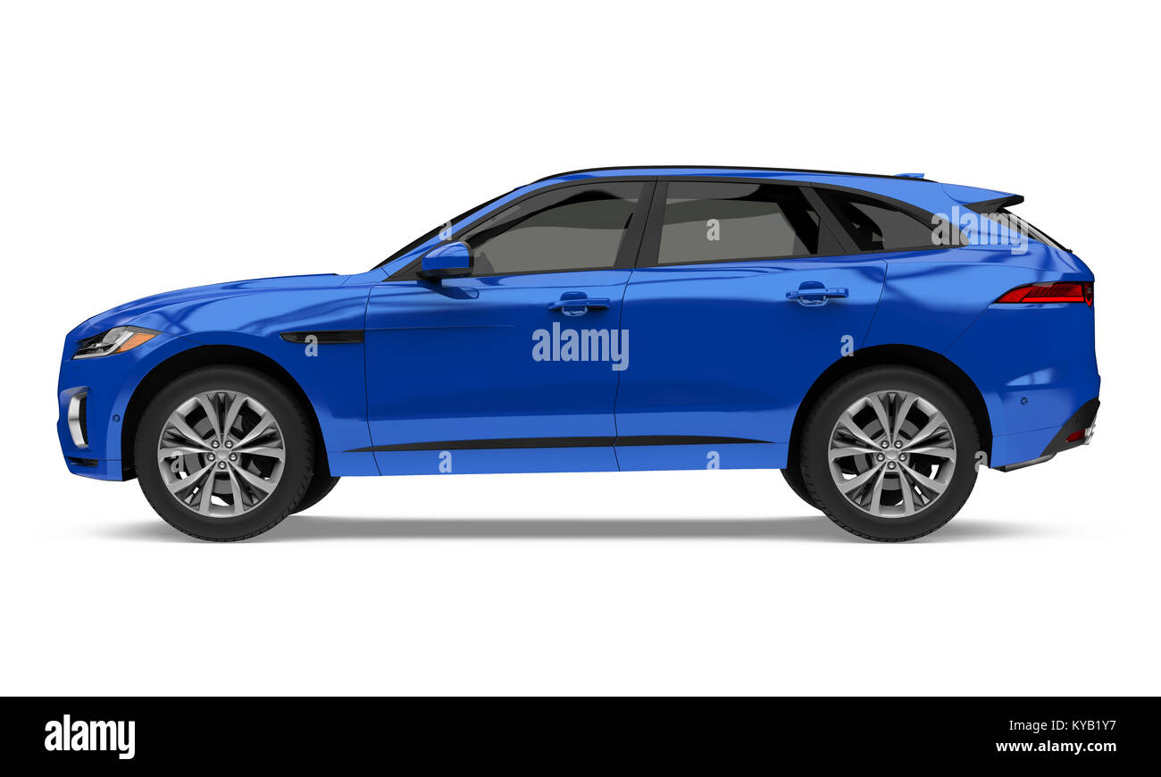 Blue SUV Car Isolated Stock Photo - Alamy