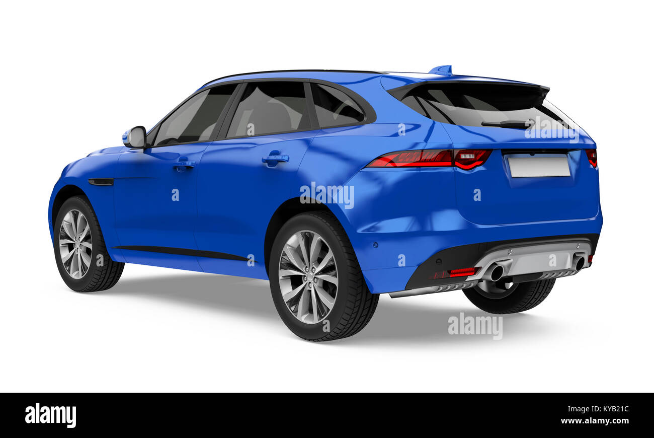 Blue SUV Car Isolated Stock Photo - Alamy
