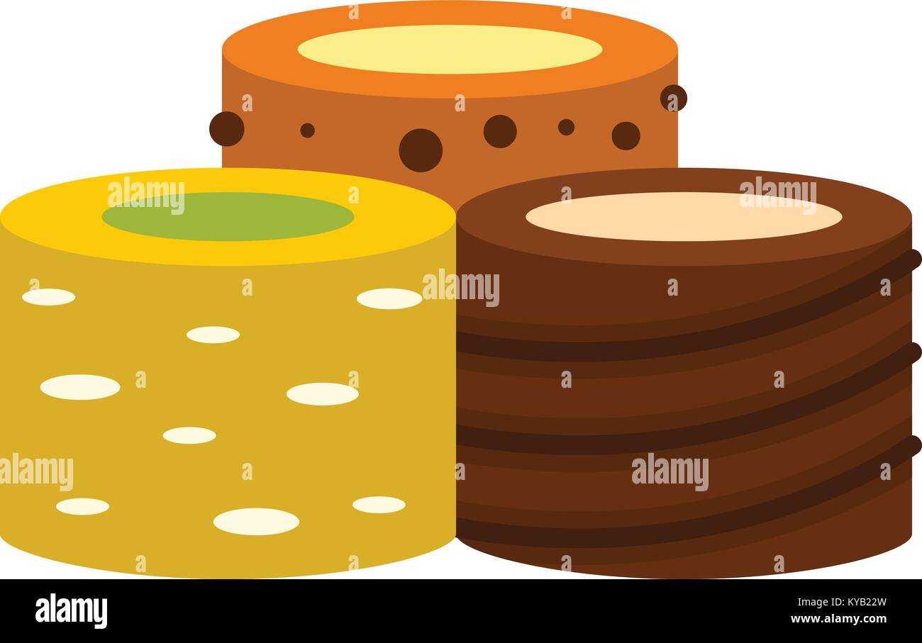 Turkish delights icon flat isolated on white background vector ...