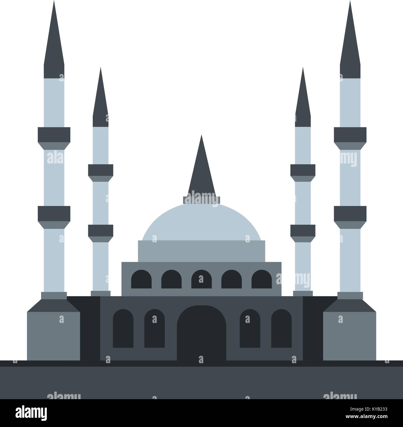 Muslim mosque icon flat isolated on white background vector ...