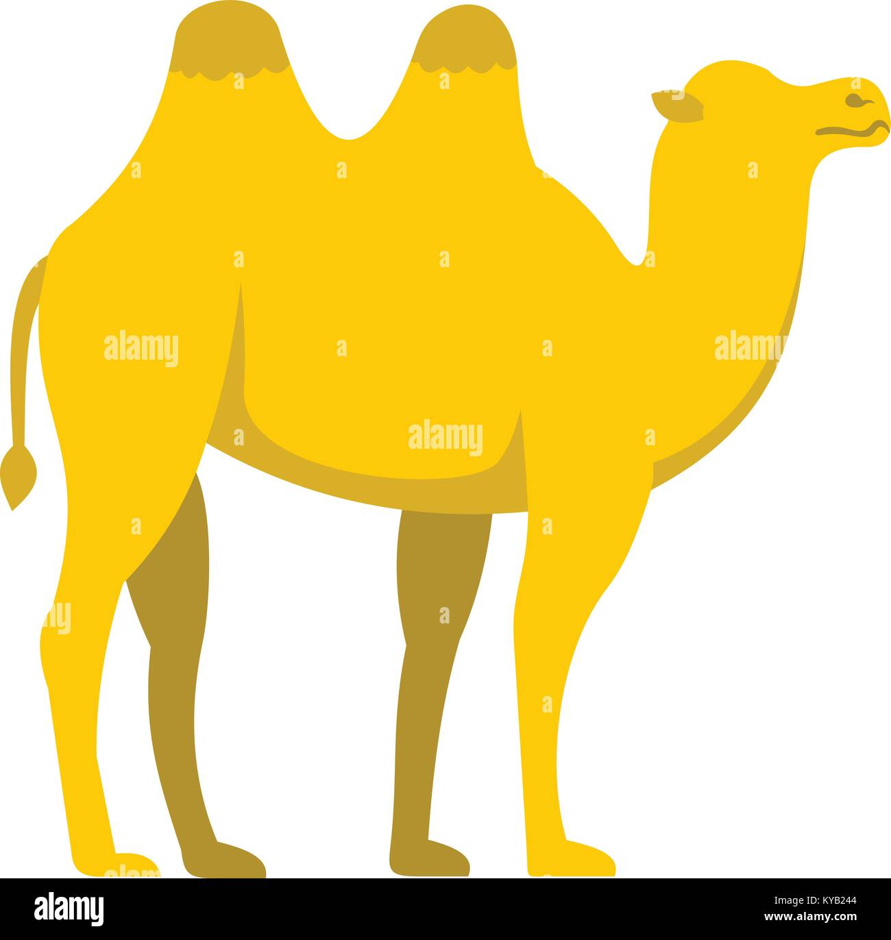 Yellow camel icon flat isolated on white background vector illustration ...