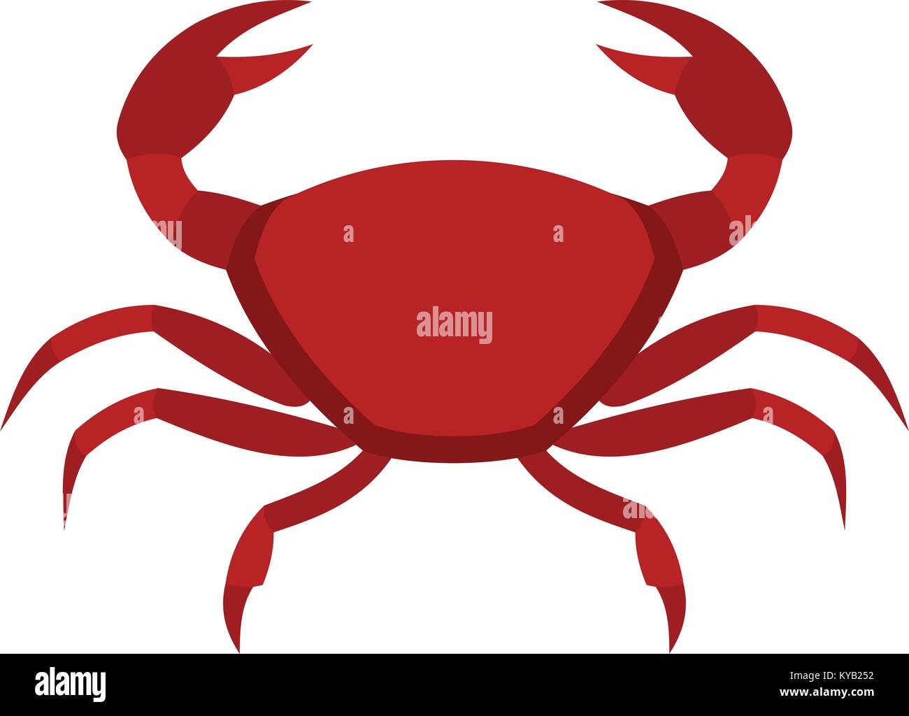 Red crab icon flat isolated on white background vector illustration ...