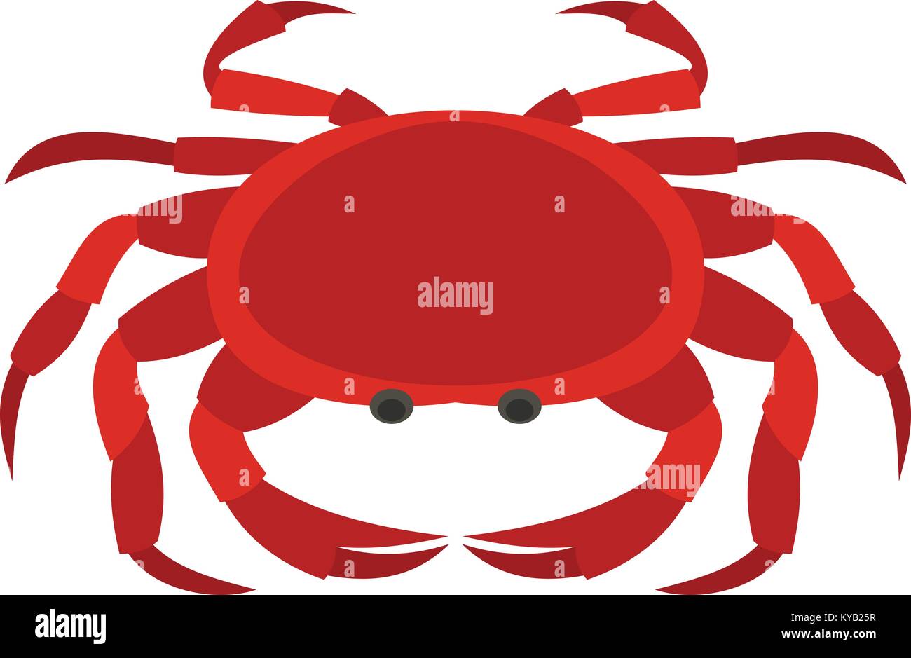 Big red crab icon flat isolated on white background vector illustration ...