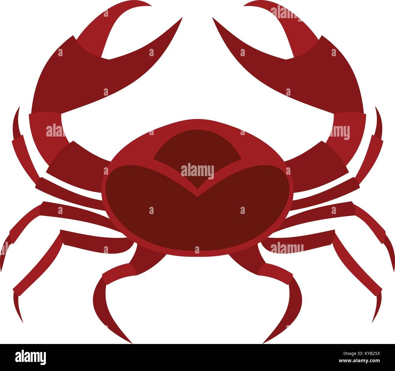 Red sea crab icon flat isolated on white background vector illustration ...