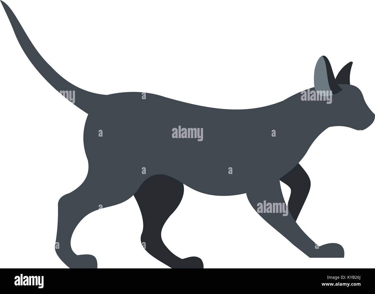 Cat icon flat isolated on white background vector illustration Stock ...