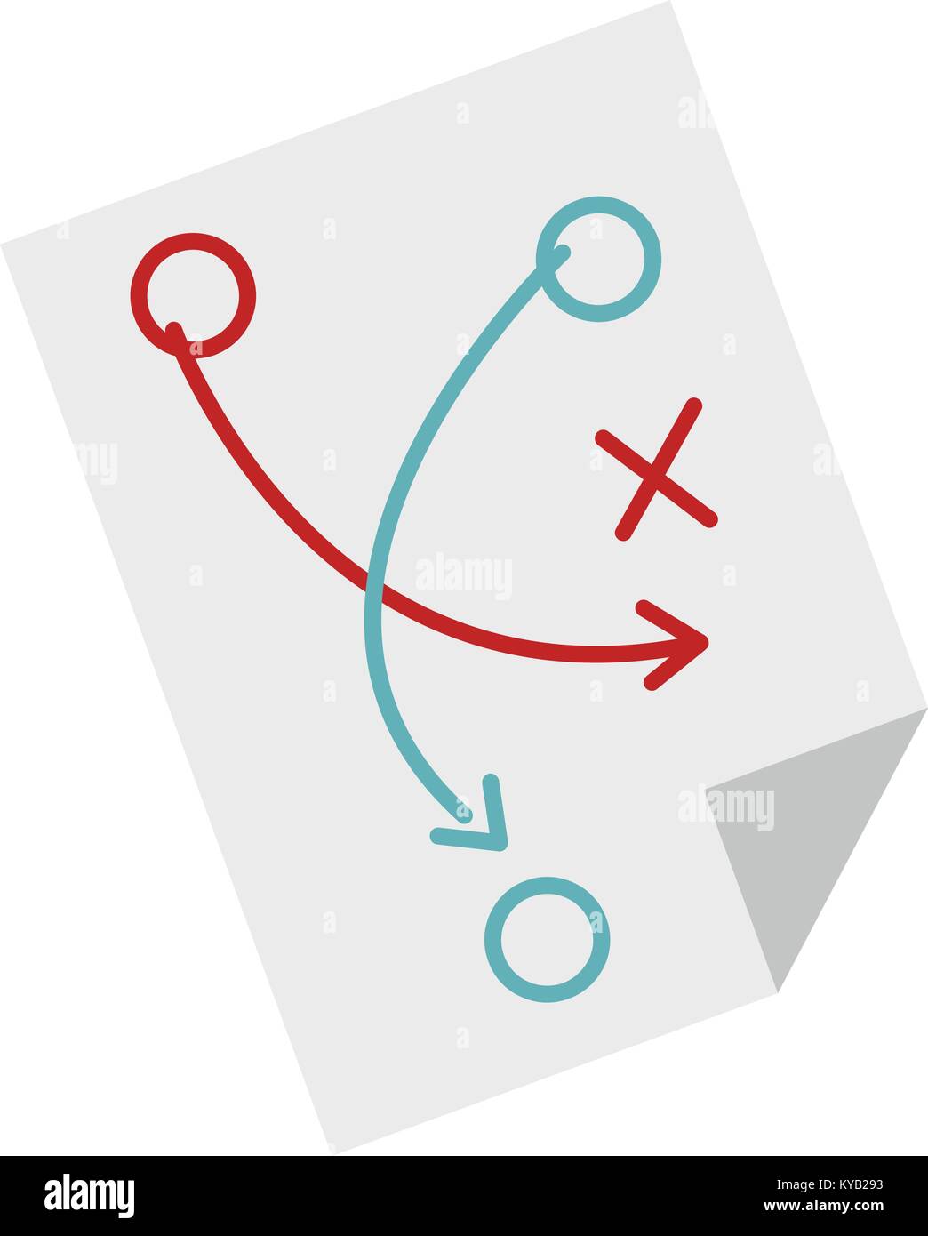 Soccer tactic paper icon flat isolated on white background vector ...